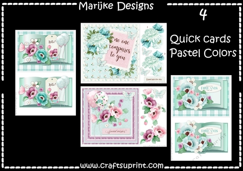 Kit 4 quick cards pastel color - CUP965721_936 | Craftsuprint