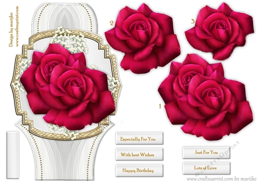 Card Topper Gorgeous Roses - CUP974587_936 | Craftsuprint