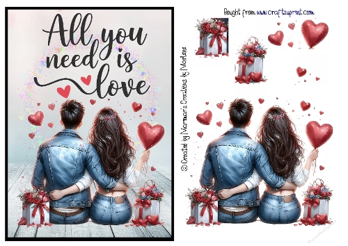 Valentine Couple wearing Jeans - CUP1362252_71070 | Craftsuprint