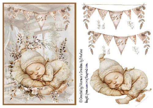 Neutral baby card bunting - CUP1363271_71070 | Craftsuprint