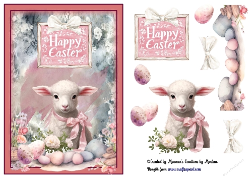 Easter card - Cute Lamb - CUP1366231_71070 | Craftsuprint