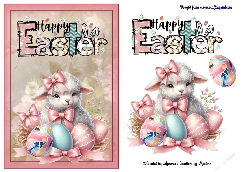 Easter card - Cute Lamb - CUP1366232_71070 | Craftsuprint