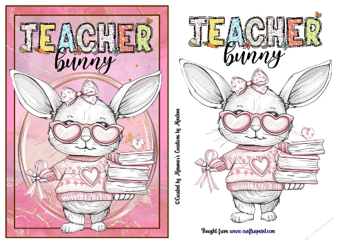 Cartoon Rabbit Easter Card - CUP1367727_71070 | Craftsuprint