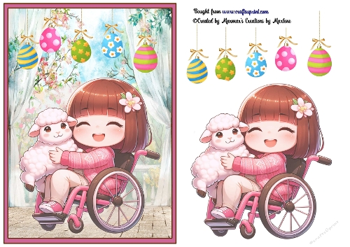 Easter Kid in wheelchair - CUP1372335_71070 | Craftsuprint