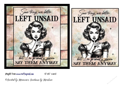 Retro Funny Sarcastic Sassy Girl card - CUP1373705_71070 | Craftsuprint