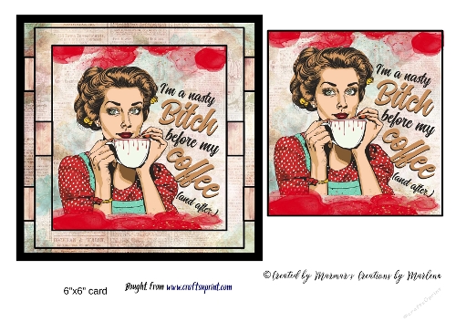 Retro Funny Sarcastic Sassy Girl card - CUP1373732_71070 | Craftsuprint
