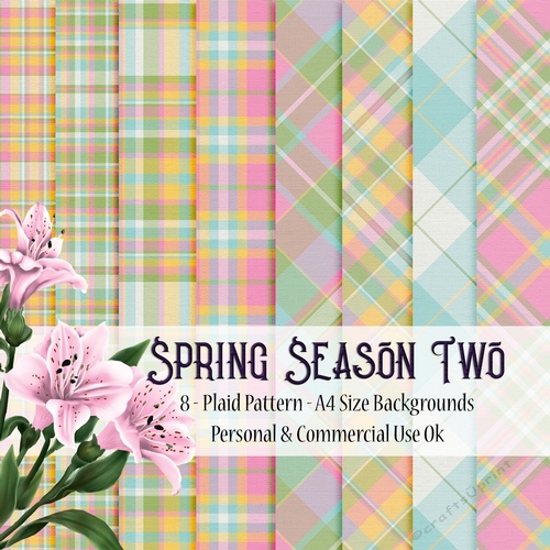 Spring Season TWO - Plaid A4 Backgrounds - CUP1098049_70864 | Craftsuprint
