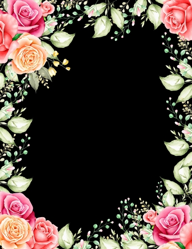 Beautiful Roses on Black A4 Background - CUP1099242_70864 | Craftsuprint