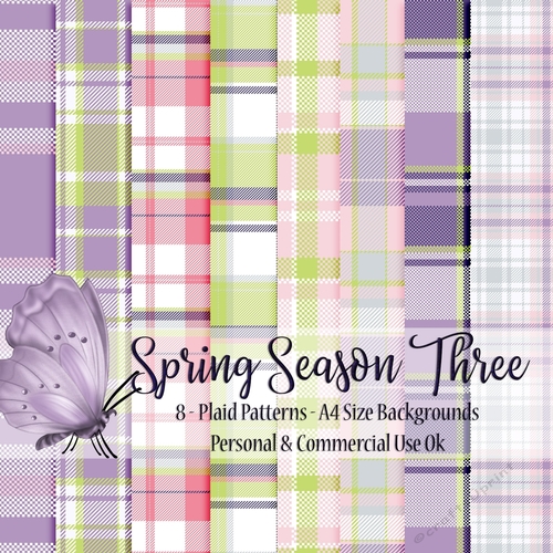 Spring Season THREE - Plaid Patterns A4 Backgrounds - CUP1103246_70864 ...