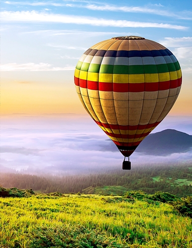 Hot Air Balloon - A4 size Oil Painting Style Background - CUP1105254 ...