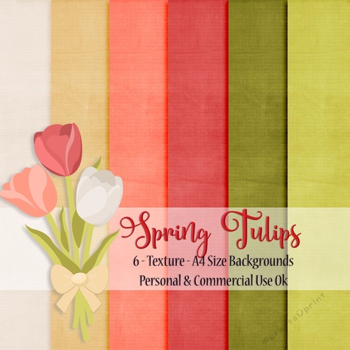 Spring Tulips - Texture A4 Backgrounds - CUP1106182_70864 | Craftsuprint
