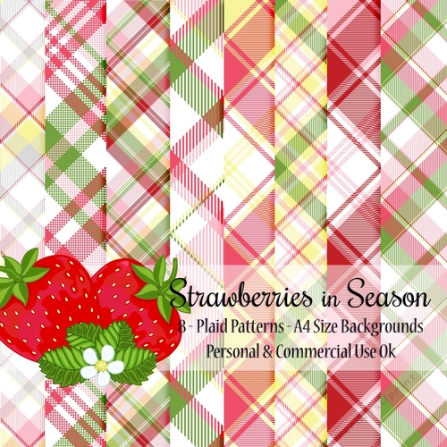 Strawberries in Season - Plaid A4 Backgrounds - CUP1107356_70864 ...