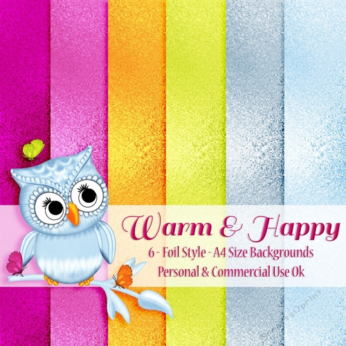 Warm & Happy - Foil Style A4 Backgrounds - CUP1110737_70864 | Craftsuprint
