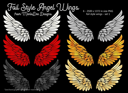 Foil Style Angel Wings - Set 1 - CUP1118675_70864 | Craftsuprint