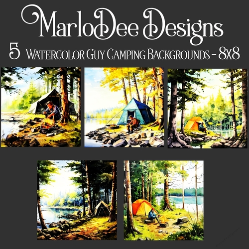 Watercolor Outdoor Camping Scenes 8x8 Backgrounds - CUP1224586_70864 ...