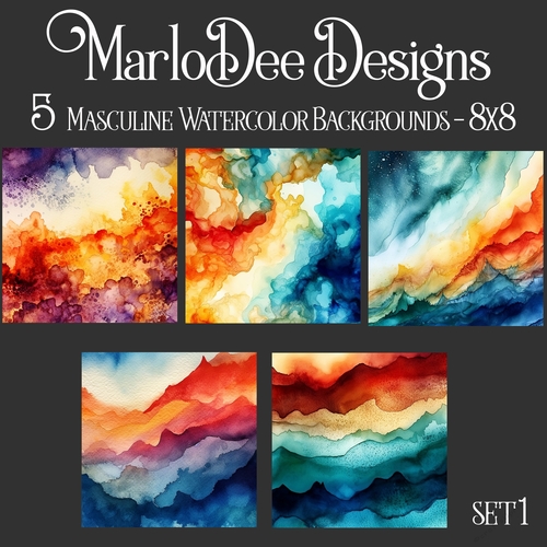 Watercolor Masculine Colors 8x8 Backgrounds - set 1 - CUP1224612_70864 ...