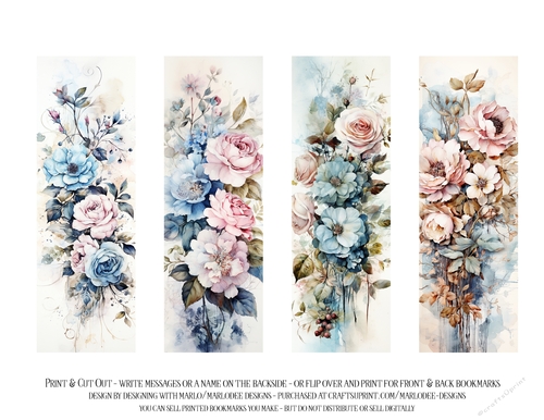 Vintage Floral 2x6 Bookmarks, 4 Floral Bookmarks s4 - CUP1291492_70864 ...