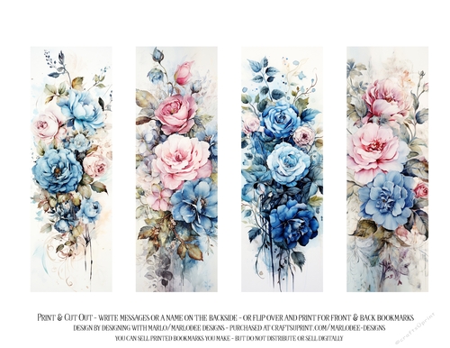Vintage Floral 2x6 Bookmarks, 4 Floral Bookmarks s5 - CUP1291493_70864 ...