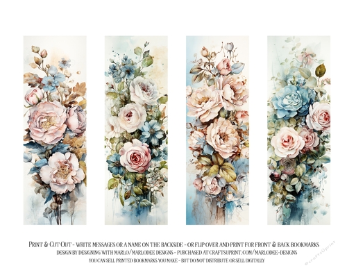 Vintage Floral 2x6 Bookmarks, 4 Floral Bookmarks s6 - CUP1291494_70864 ...