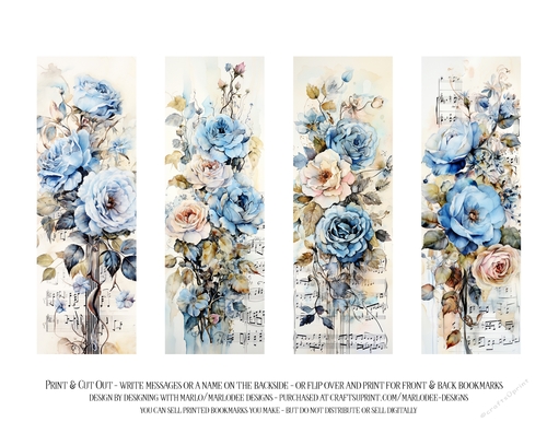 Vintage Floral 2x6 Bookmarks, 4 Floral Bookmarks s11 - CUP1291499_70864 ...