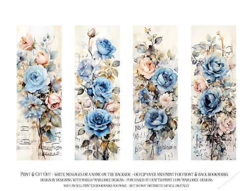 Vintage Floral 2x6 Bookmarks, 4 Floral Bookmarks s13 - CUP1291501_70864 ...