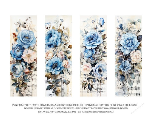 Vintage Floral 2x6 Bookmarks, 4 Floral Bookmarks s15 - CUP1291503_70864 ...