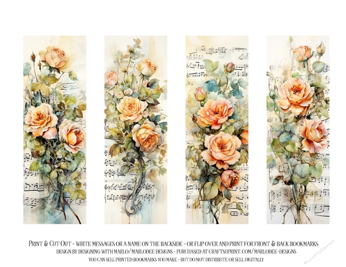 Vintage Floral 2x6 Bookmarks, 4 Floral Bookmarks s18 - CUP1291506_70864 ...