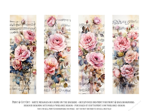 Vintage Floral 2x6 Bookmarks, 4 Floral Bookmarks s23 - CUP1291512_70864 ...