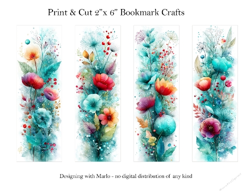 Abstract Pretty Floral 2x6 Bookmarks Printable s3 - CUP1375168_70864 ...