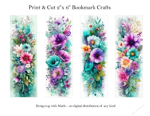 Abstract Pretty Floral 2x6 Bookmarks Printable s4 - CUP1375169_70864 ...