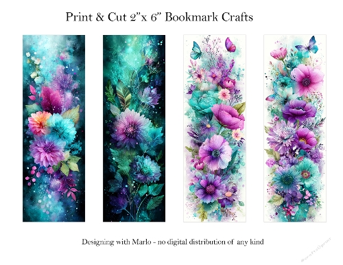 Abstract Pretty Floral 2x6 Bookmarks Printable s5 - CUP1375170_70864 ...