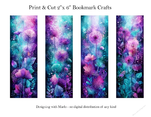 Abstract Pretty Floral 2x6 Bookmarks Printable s8 - CUP1375173_70864 ...