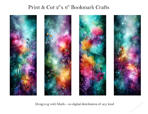Abstract Pretty Floral 2x6 Bookmarks Printable s9 - CUP1375174_70864 ...