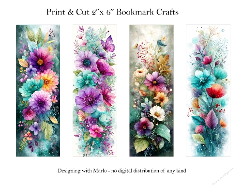 Abstract Pretty Floral 2x6 Bookmarks Printable s10 - CUP1375175_70864 ...