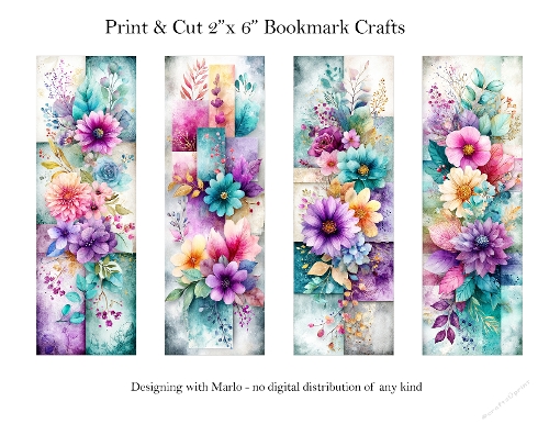 Abstract Pretty Floral 2x6 Bookmarks Printable s12 - CUP1375177_70864 ...