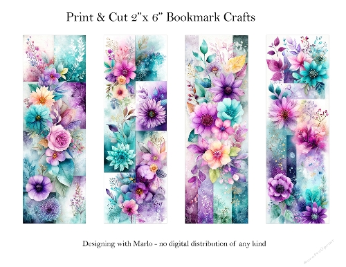 Abstract Pretty Floral 2x6 Bookmarks Printable s17 - CUP1375182_70864 ...