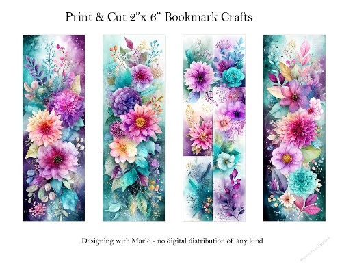 Abstract Pretty Floral 2x6 Bookmarks Printable s18 - CUP1375183_70864 ...