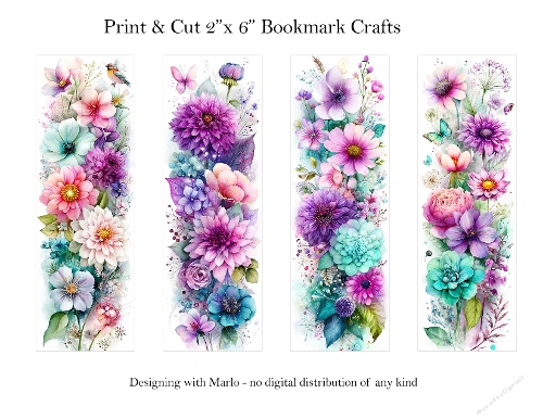 Abstract Pretty Floral 2x6 Bookmarks Printable s19 - CUP1375184_70864 ...