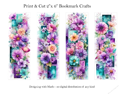 Abstract Pretty Floral 2x6 Bookmarks Printable s22 - CUP1375187_70864 ...