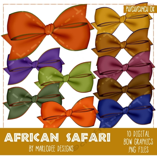 African Safari Colors Digital Bows package 1 - CUP718106_70864 ...