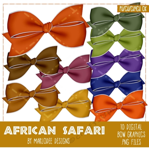African Safari Colors Digital Bows package 2 - CUP718107_70864 ...