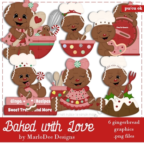 Baked with Love Gingers Clip Art Graphics - CUP718391_70864 | Craftsuprint