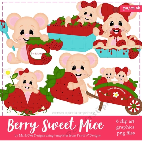 Berry Sweet - Mice Clip Art Graphics - CUP718400_70864 | Craftsuprint