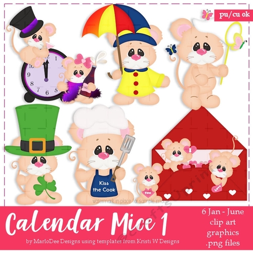 Calendar January - June - Mice Clip Art Graphics - CUP718426_70864 ...