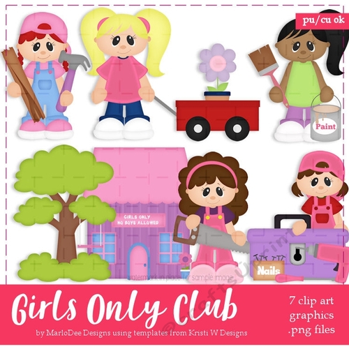 Girls Only Club Clip Art - CUP718444_70864 | Craftsuprint