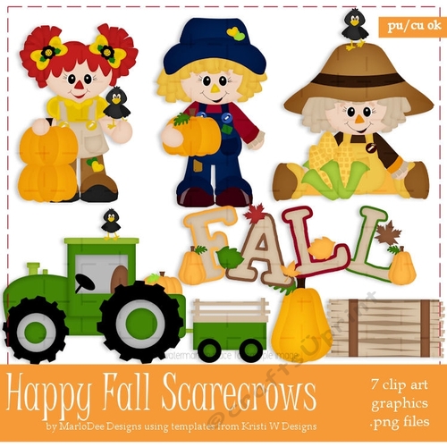 Happy Fall Scarecrows Clip Art - CUP718455_70864 | Craftsuprint