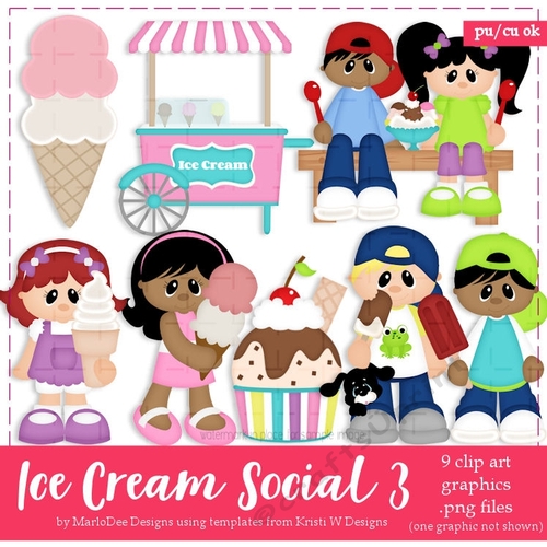 Ice Cream Social Children Clip Art set 3 - CUP718470_70864 | Craftsuprint