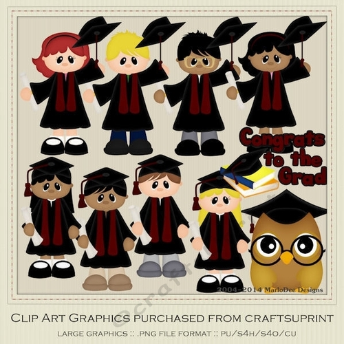 I Did It Black & Dark Red Gowns - Graduation Clip Art - CUP718476_70864 ...