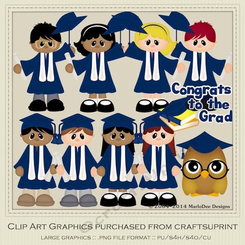 I Did It Blue Gowns - Graduation Clip Art - CUP718478_70864 | Craftsuprint