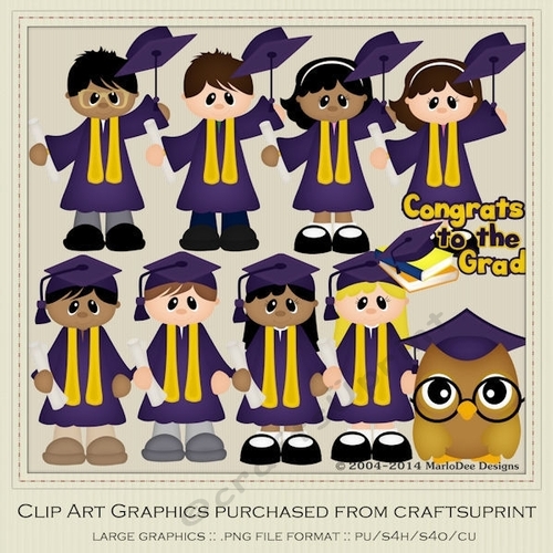 I Did It Purple & Gold Gowns - Graduation Clip Art - CUP718483_70864 ...